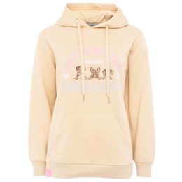Zwillingsherz Damen Hoodie ""Dog Life""beige, Gr. L, Sweatware, Obermaterial: 80% Polyester, 20% Baumwolle, Sweatshirts, Mini-Me,mit gestickten