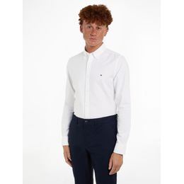 Tommy Hilfiger Herren Langarmhemd "OXFORD DOBBY Slim Fit SHIRT", wei&szlig;, Gr. XXXL, Web, Obermaterial: 100% Baumwolle, Hemden