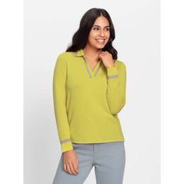 Inspirationen Damen Poloshirt "Poloshirt", gr&uuml;n, Gr. 38, gemustert, mehrfarbig, unifarben, 50% Modal, 44% Polyester, 6% Elasthan, Shirts