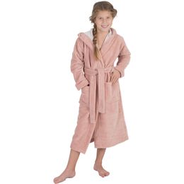 WEWO-Fashion Kinderbademantel WEWO FASHION, L:100cm, rosa, Baumwoll-Mix, Hausm&auml;ntel, f&uuml;r M&auml;dchen & Jungen, Soft-Touch, mit Kapuze
