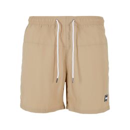 Badeshorts Urban Classics "Urban Classics Herren Block Swim Shorts", Herren, Gr. M, US-Gr&ouml;&szlig;en, unionbeige, 100% Polyamid, Badehosen Badeshorts