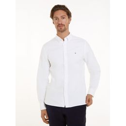 Tommy Hilfiger Herren Langarmhemd "SOLID HERITAGE OXFORD Regular Fit SHIRT", wei&szlig;, Gr. S, Web, Obermaterial: 100% Baumwolle, Hemden