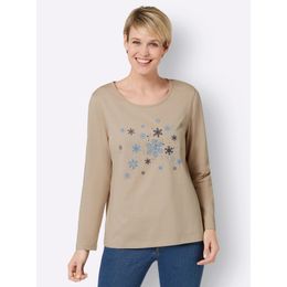 Classic Basics Damen Langarmshirt "Shirt", blau, Gr. 40, bedruckt, gemustert, mehrfarbig, 100% Baumwolle, Shirts