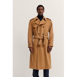 Bugatti Herren Trenchcoat "Modern Fit"70, braun, Gr. 50, unifarben, 70% Wolle, 20% sonstige Faser, 10% Kaschmir, Mäntel