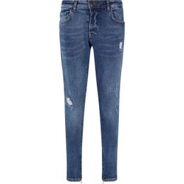 Karl Kani Damen Bequeme Jeans "Karl Kani Herren 2Y Skinny Fit Jeans"blau, Gr. 32, unifarben, 98% Baumwolle, 2% Elasthan, Jeans