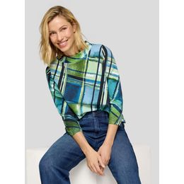 Rabe Damen 3/4-Arm-Shirt, bunt, Gr. 52, bedruckt, Web, Obermaterial: 76% Baumwolle, 16% Polyester, 8% Elasthan, Shirts, mit grafischem Muster und