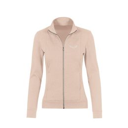 TRIGEMA Damen Sweatjacke "TRIGEMA Jacke veredelt mit Kristallsteinen", beige, Gr. XL, Single Jersey, 47% Baumwolle, 47% Polyester, 6% Elastan,