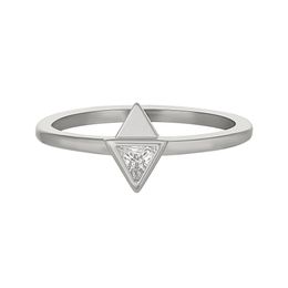 CAI CA&Iuml; Damen Fingerring "925 Silber rhodiniert mit Zirkonia Dreieck", 058 (18,5), Silber 925 (Sterlingsilber), wei&szlig;, Silber 925 (Sterlingsilber),