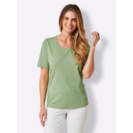 feel good Damen Kurzarmshirt "Shirt", Gr. 40, gr&uuml;n, 95% Baumwolle, 5% Elasthan, unifarben, Shirts