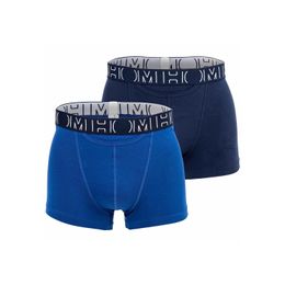 HOM Herren Boxershorts "Boxershort HOM Boxerlines 2 2er Pack", Gr. S, blau, Obermaterial: 95% Baumwolle CO. 5% Elasthan EL., Unterhosen