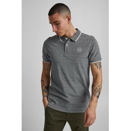 Poloshirt Blend "BHBhnate", Herren, Gr. L, schwarz, Web, 100% Baumwolle, unifarben, slim fit normal, V-Ausschnitt, Shirts, Klassisches Poloshirt mit Brustprint