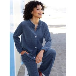 Heine Damen Shirtjacke "Shirtjacke", blau, Gr. 40, meliert, unifarben, 70% Viskose, 25% Polyamid, 5% Elasthan, Shirts