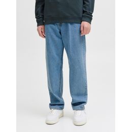 Jack & Jones Kinder Relax-fit-Jeans "JJICHRIS JJORIGINAL SQ 267 JNR", blau, Gr. 128, JACK & JONES JUNIOR, Abriebeffekte, Denim/Jeans, Obermaterial: 100%