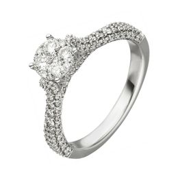 Diamantring Jobo "Ring Wei&szlig;goldring" Gr. 54, wei&szlig;gold 585, Fingerringe, Damen, 54, SI = kleine Einschl&uuml;sse, Diamanten Wei&szlig;gold 585, Diamanten, Wei&szlig;gold 585, Diamantring, 585 Wei&szlig;gold mit 119 Diamanten
