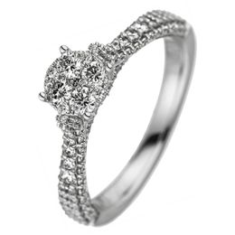 Jobo Damen Diamantring "Ring Wei&szlig;goldring", 56, SI = kleine Einschl&uuml;sse, Diamanten Wei&szlig;gold 585, silber, Diamanten, Wei&szlig;gold 585, Fingerringe, 585