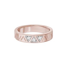 CAI CA&Iuml; Damen Fingerring "925 Sterling Silber ros&eacute; vergoldet mit Zirkonia Dreiecken", 060 (19,1), Silber 925 (Sterlingsilber), rot, Silber 925
