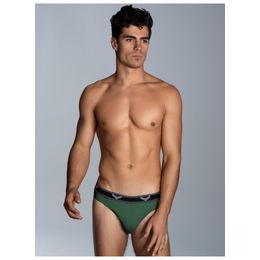 TRIGEMA Herren Slip "TRIGEMA Sportslip im Doppelpack", Gr. L, gr&uuml;n, 95% Baumwolle, 5% Elasthan, Unterhosen