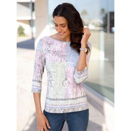 Inspirationen Damen Print-Shirt "3/4-Arm-Shirt", gr&uuml;n, Gr. 44, bedruckt, gemustert, mehrfarbig, 95% Viskose, 5% Elasthan, Shirts