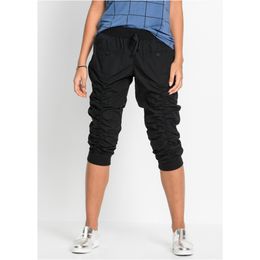 bonprix Damen 3/4-Hose "3/4-Hose aus reiner Baumwolle", schwarz, Gr. 54, Obermaterial: 100% Baumwolle, Hosen, 3/4-Hose aus reiner Baumwolle