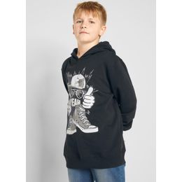 bonprix Kinder Hoodie, schwarz, Gr. 176, Obermaterial: 60% Baumwolle, 40% Polyester. Kapuzenfutter: 100% Baumwolle, Sweatshirts