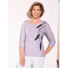 Classic Basics Damen 3/4-Arm-Shirt "3/4-Arm-Shirt", lila, Gr. 56, bedruckt, gemustert, 100% Baumwolle, Shirts