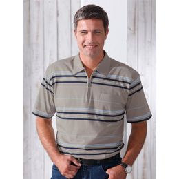 Hajo Herren Poloshirt "Poloshirt", beige, Gr. 44, gemustert, gestreift, 62% Baumwolle, 38% Polyester, Shirts