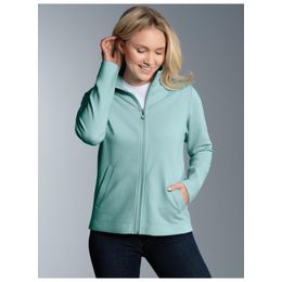 TRIGEMA M&auml;dchen Sweatjacke "TRIGEMA Jacke mit funkelnden Strass-Steinen", blau, Gr. XXL, 55% Polyester, 45% Baumwolle, Sweatjacken