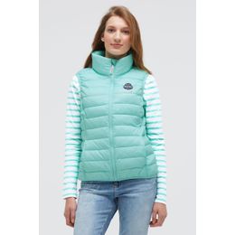 SOCCX Damen Steppwestenew aqua, Gr. L, unifarben, Material: 100% Polyamid, Futter: 100% Polyamid, F&uuml;llung: 100% Polyester, Westen, mit elastischem