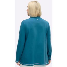 sheego Damen Rollkragenshirt "Rollkragen-Shirt"topas, ecru, Gr. 44, unifarben, 95% Baumwolle, 5% Elasthan, Shirts