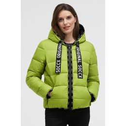 SOCCX Damen Winterjackepistachio, Gr. XXXL, unifarben, Steppware, Material: 100% Polyester, Futter: 100% Polyamid, F&uuml;llung: 100% Polyester, Jacken,