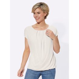 Alessa W. Collection ALESSA W. Damen Blusenshirt "Shirt", beige, Gr. 38, unifarben, 95% Viskose, 5% Elasthan, Shirts