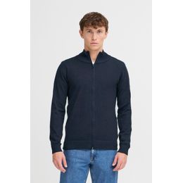 Blend Herren Strickjacke "BHMCASSBERG", blau, Basic, Gr. S, unifarben, Feinstrick, 100% Polyester, Strickjacken, Stilvolle Strickjacke mit