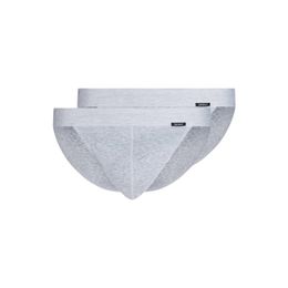 Skiny Herren Slip "Slip 2er Pack", Gr. XL, grau, Obermaterial: 100% Baumwolle CO., Unterhosen