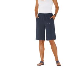 Damen Bermudas in Crinkle-Qualit&auml;t marine, Gr&ouml;&szlig;e 56