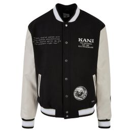 Allwetterjacke Karl Kani "Karl Kani Herren KM231-008-2KK Retro Block College Jacket", Damen, Gr. XS, schwarz, 70% Polyester, 30% Wolle, mehrfarbig, normal, ohne Ausschnitt, Jacken