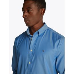 Tommy Hilfiger Herren Langarmhemd "PERFORMANCE TWILL Regular Fit SHIRT", blau, Gr. M, Web, Obermaterial: 93% Polyamid, 7% Elasthan, Hemden