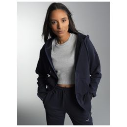 TRIGEMA Damen Sweatjacke "TRIGEMA Sweatjacke mit Kapuze", blau, Basic, Gr. M, 70% Baumwolle, 30% Polyester, Sweatjacken