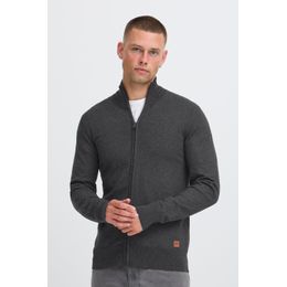 Strickjacke Blend "BHFippo", Herren, Gr. L, charcoal mix, Feinstrick, 70% Baumwolle (Recycled), 30% Polyester (Recycled), unifarben, normal normal, hoch geschlossener Ausschnitt, Rippstrickb&uuml;ndchen, Strickjacken Strickjacke, Stilvolle Strickjacke mit Rei&szlig;verschluss