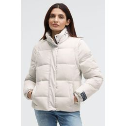 SOCCX Damen Winterjackegrau sand, Gr. XS, bedruckt, bestickt, Material: 100% Polyester, Futter: 100% Polyester, F&uuml;llung: 100% Polyester, Jacken, mit