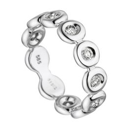 Jobo Damen Diamantring "Ring Wei&szlig;goldring", 58, SI = kleine Einschl&uuml;sse, Diamanten Wei&szlig;gold 585, silber, Diamanten, Wei&szlig;gold 585, Fingerringe, 585