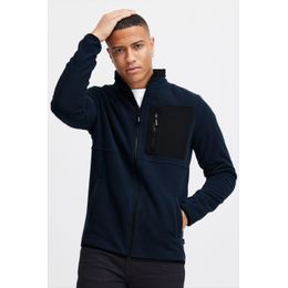 Blend Herren Cardigan "BHFloritz", blau, Gr. XXL, unifarben, Fleece, 100% Polyester, Strickjacken, Gem&uuml;tliche Fleecejacke mit abgesetzten Details