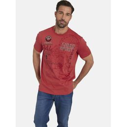 Jan Vanderstorm Jungen Rundhalsshirt "T-Shirt DOMINIK", rot, Gr. L, Obermaterial: 100% Baumwolle CO., Shirts, mit Saumschlitzen