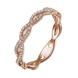 Jobo Damen Diamantring "Ring Roségoldring", 54, SI = kleine Einschlüsse, Diamanten Roségold 585roségold 585, Diamanten, Roségold 585, Fingerringe,