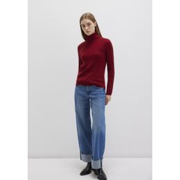 Mavi Damen Strickpullover "HIGH NECK SWEATER"rot dahlia, Gr. S, Feinstrick, 52% Viskose, 30% Polyester, 18% Polyamid, Pullover, Pullover Rollkragen