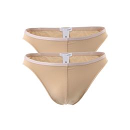 HOM Herren Slip "Slip 2er Pack", Gr. S, beige, Obermaterial: 76% Polyamid PA. 24% Elasthan EL., Unterhosen