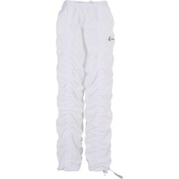 Karl Kani Damen Stoffhose "Karl Kani Damen Small Signature Gathering Parachute Pants"wei&szlig;, Gr. S, 100% Polyamid, Hosen