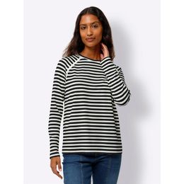 Heine Damen Langarmshirt "Langarm-Shirt", bunt, Gr. 36, gemustert, gestreift, mehrfarbig, 63% Polyester, 33% Viskose, 4% Elasthan, Shirts