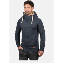 Blend Herren Kapuzenpullover "BHSales", blau, Gr. M, unifarben, Sweatware, 60% Baumwolle, 40% Polyester, Pullover, Kapuzensweatshirt mit Cross-Over