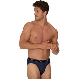 TRIGEMA Herren Slip "TRIGEMA Sportslip im Doppelpack", Gr. XL, blau, 95% Baumwolle, 5% Elasthan, Unterhosen