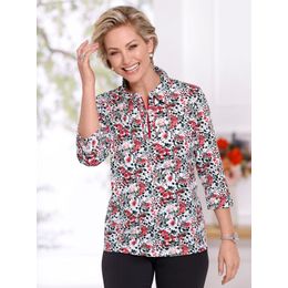 CLASSIC Damen Poloshirt "Shirt", rot, Gr. 46, gemustert, mehrfarbig, 100% Baumwolle, Shirts